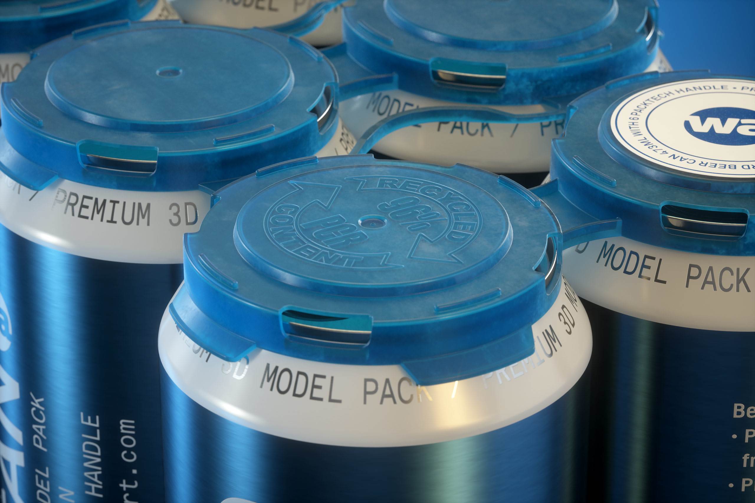 6x PakTech Plastic Handle for Metal Cans 3D model / WA Design Studio